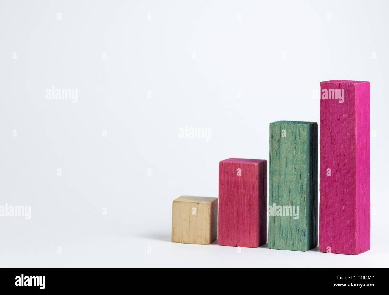 Close up image of colored wooden blocks as a graph Stock Photo - Alamy