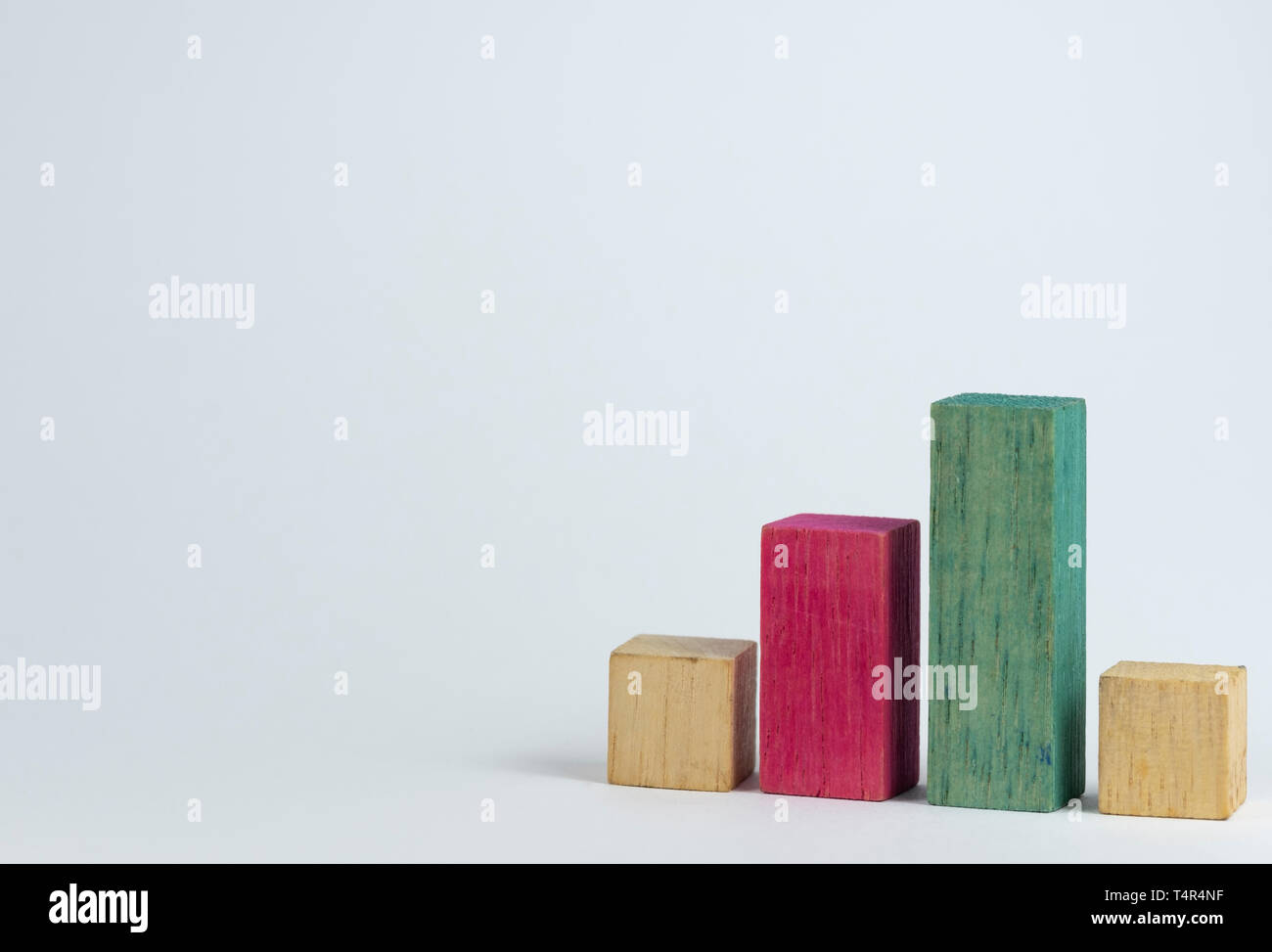 Close up image of colored wooden blocks as a graph Stock Photo - Alamy