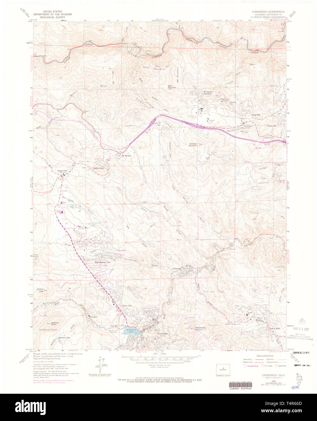 Evergreen colorado map Cut Out Stock Images & Pictures - Alamy