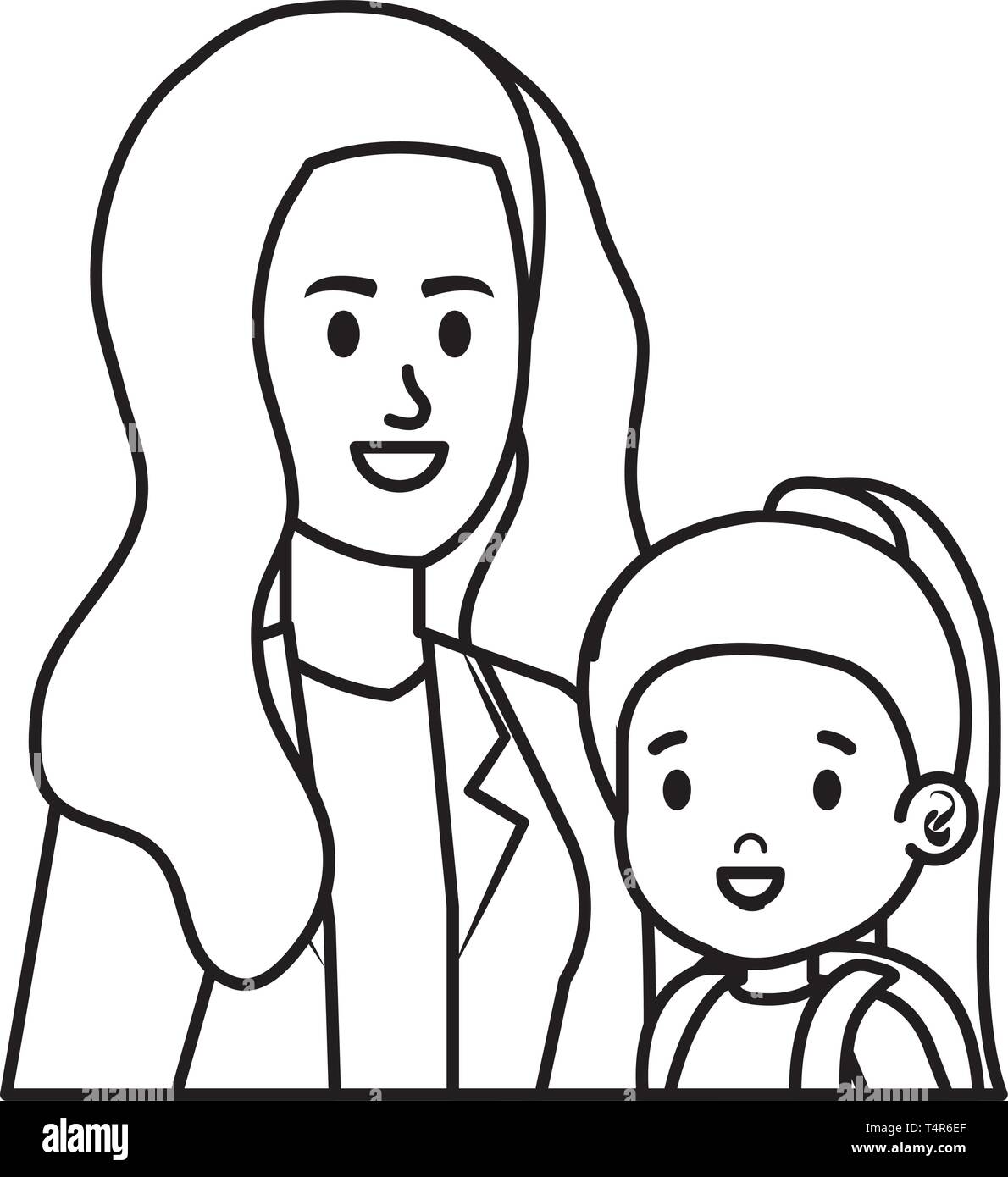 young mother with little daughter Stock Vector Image & Art - Alamy