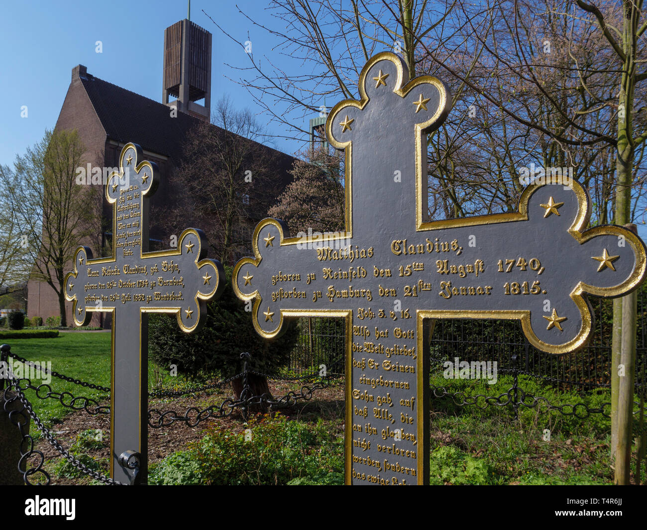 Grab von Matthias Claudius in Hamburg-Wandsbek, Deutschland, Europa ...
