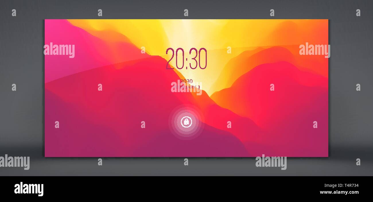 Modern lock screen for mobile apps. Abstract background with trendy ...