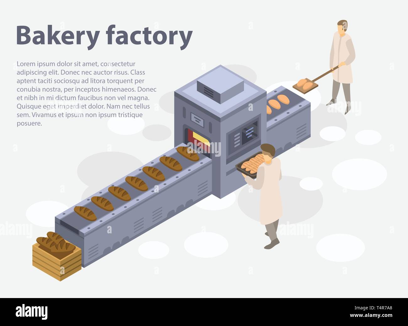 Bakery factory concept banner, isometric style Stock Vector Image & Art ...