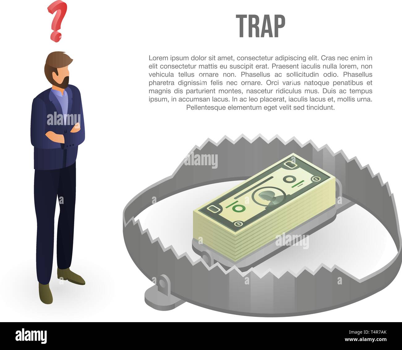 Money trap concept banner, isometric style Stock Vector Image & Art - Alamy