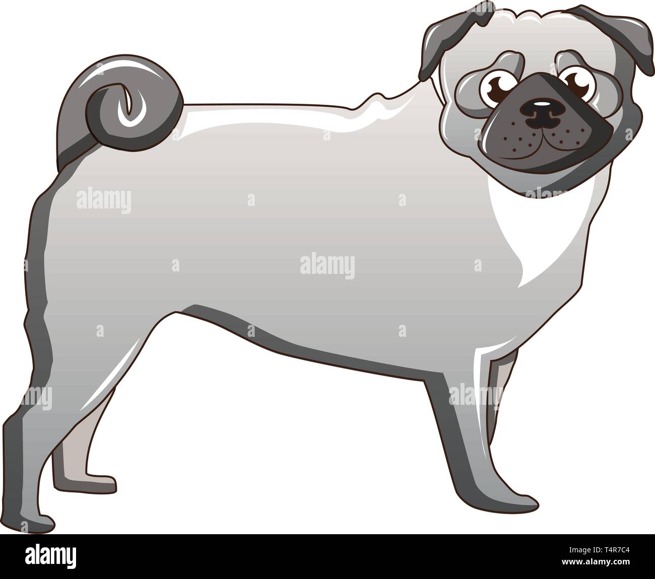 Silver pug dog icon, cartoon style Stock Vector Image & Art - Alamy