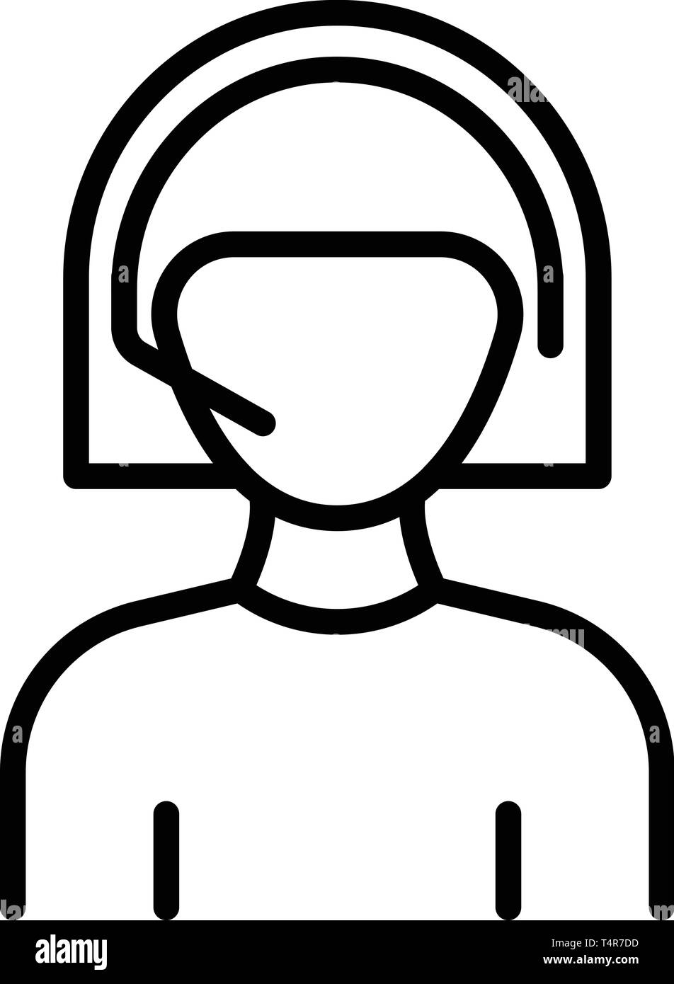 Woman call center icon, outline style Stock Vector Image & Art - Alamy