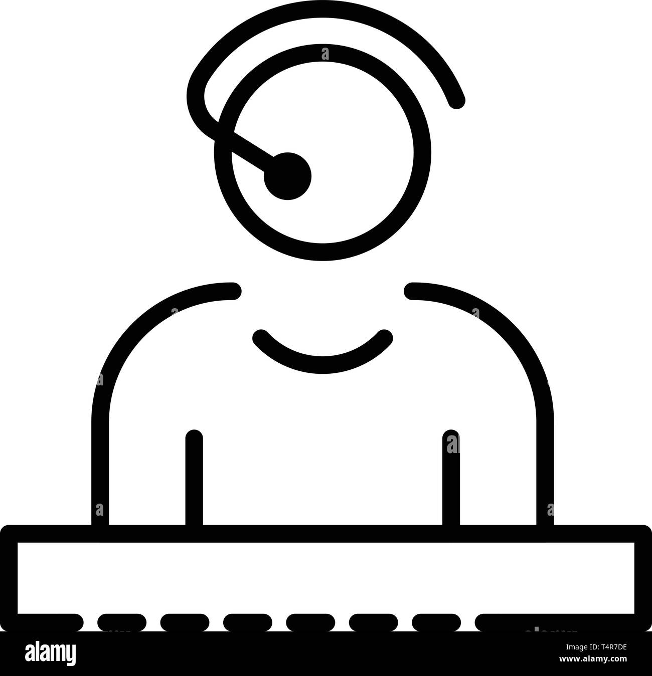 Call center support icon, outline style Stock Vector Image & Art - Alamy