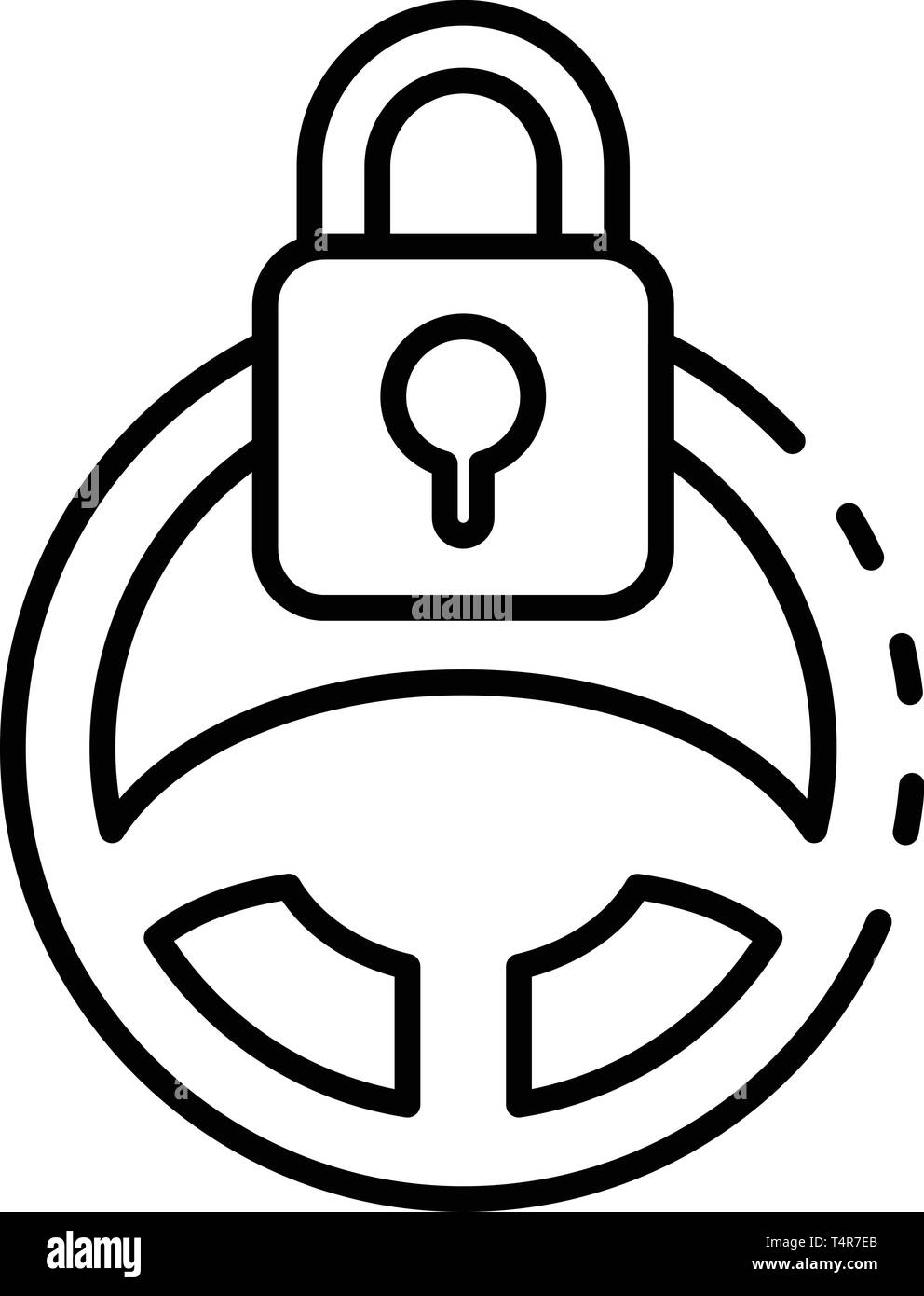 Locked car steering wheel icon, outline style Stock Vector Image & Art ...