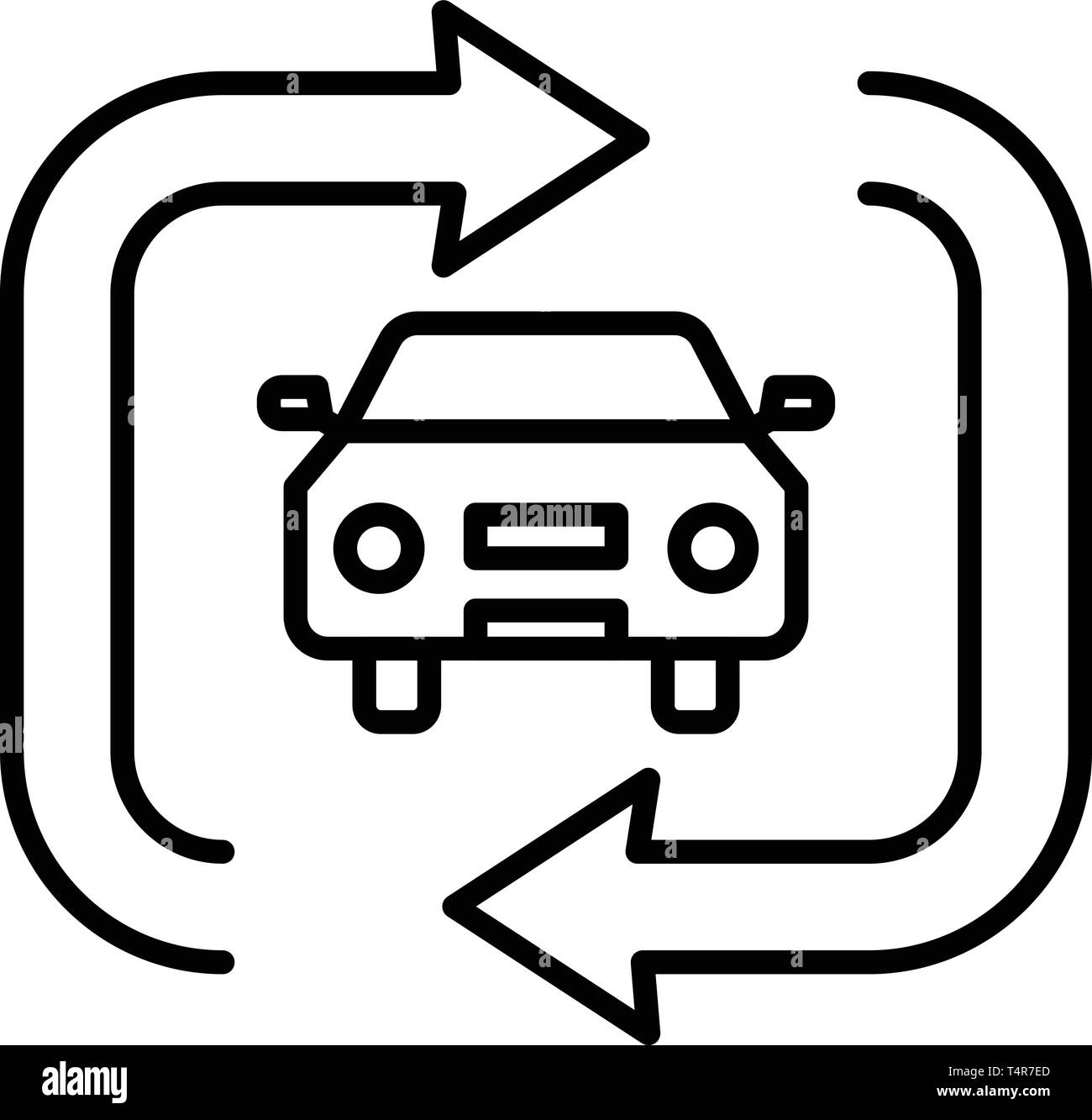 Black icon car sharing Stock Vector Images - Alamy