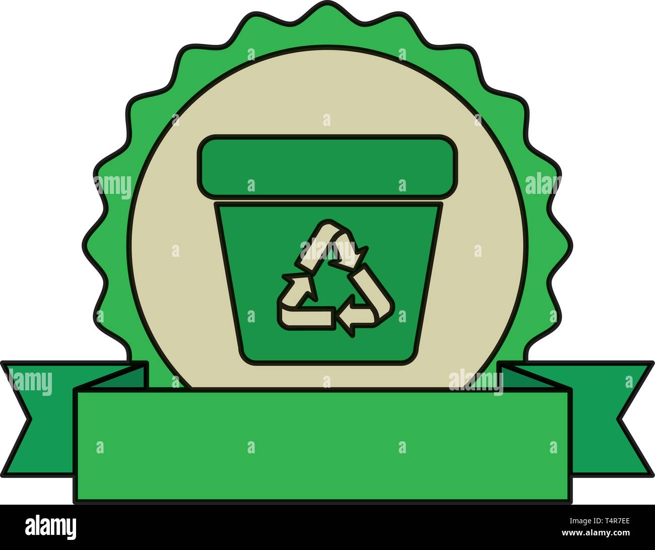 garbage pot with recycle arrows symbol Stock Vector Image & Art - Alamy