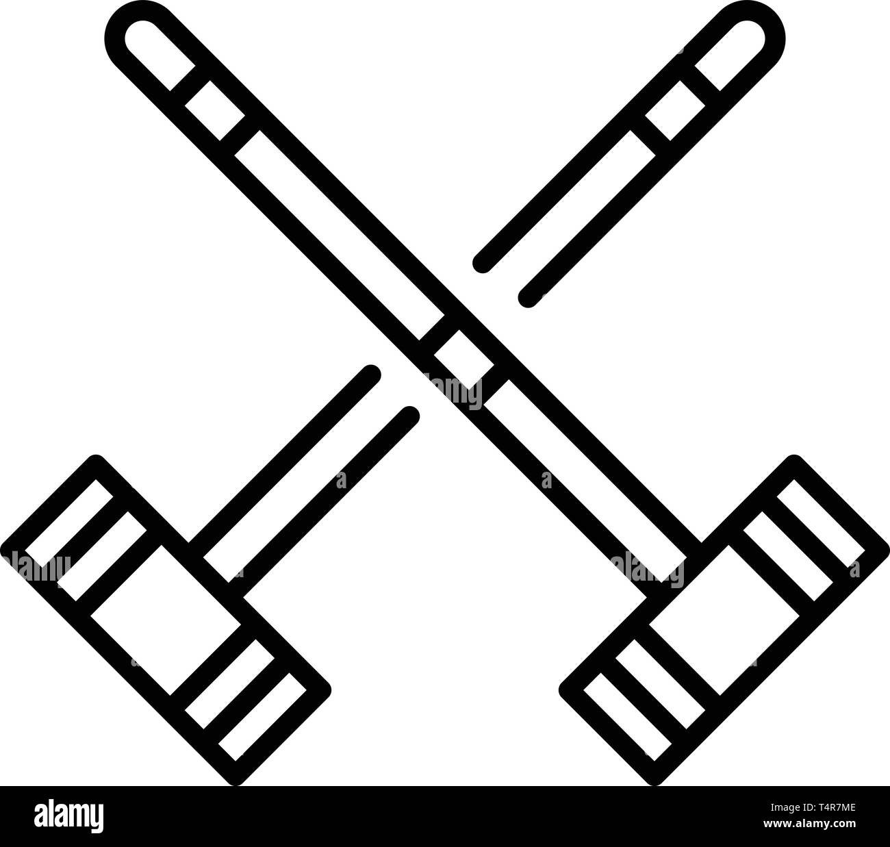 Croquet Cross Mallet Icon Outline Style Stock Vector Image And Art Alamy