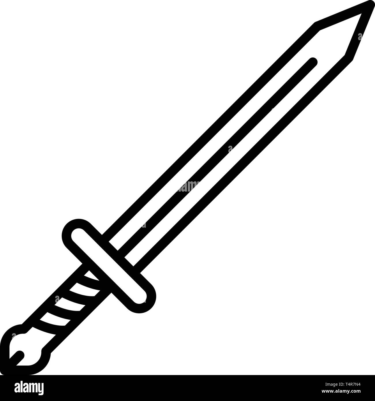 Sword icon, outline style Stock Vector Image & Art - Alamy