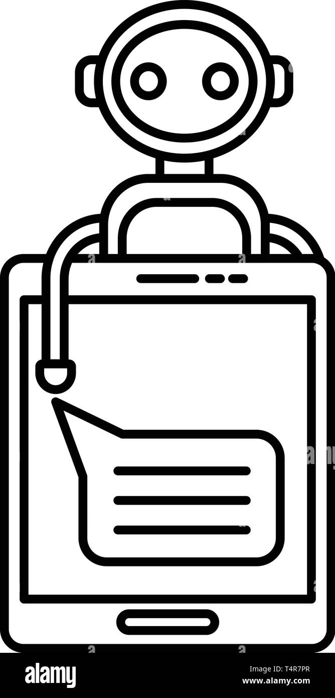 Chat bot messenger smartphone Black and White Stock Photos & Images - Alamy