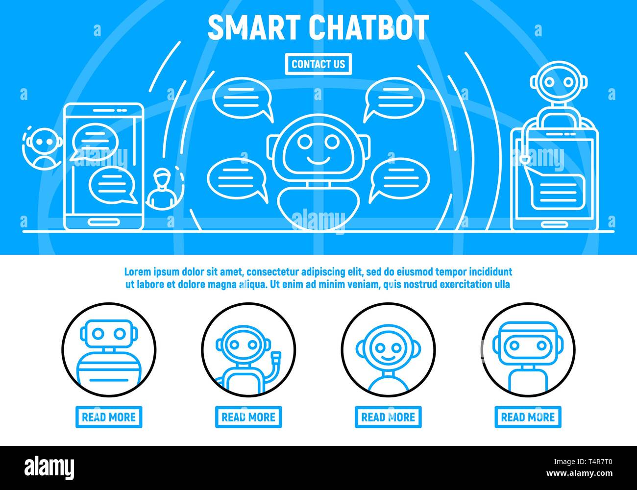 Chatbot concept background, outline style Stock Vector Image & Art - Alamy