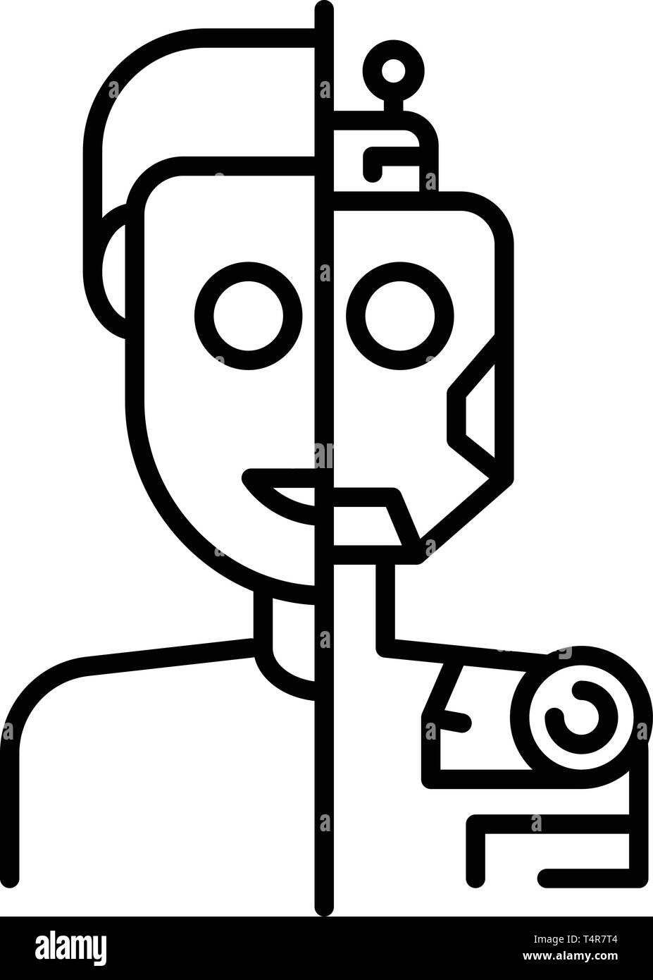 Humanoid in section icon, outline style Stock Vector Image & Art - Alamy