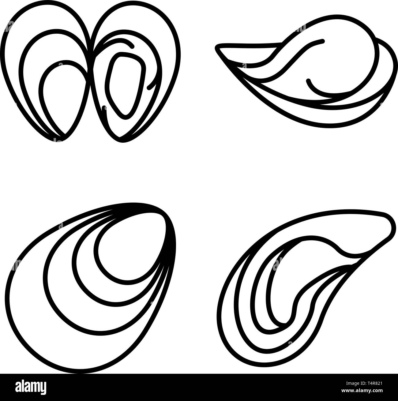 Freshwater mussel illustration Black and White Stock Photos & Images ...