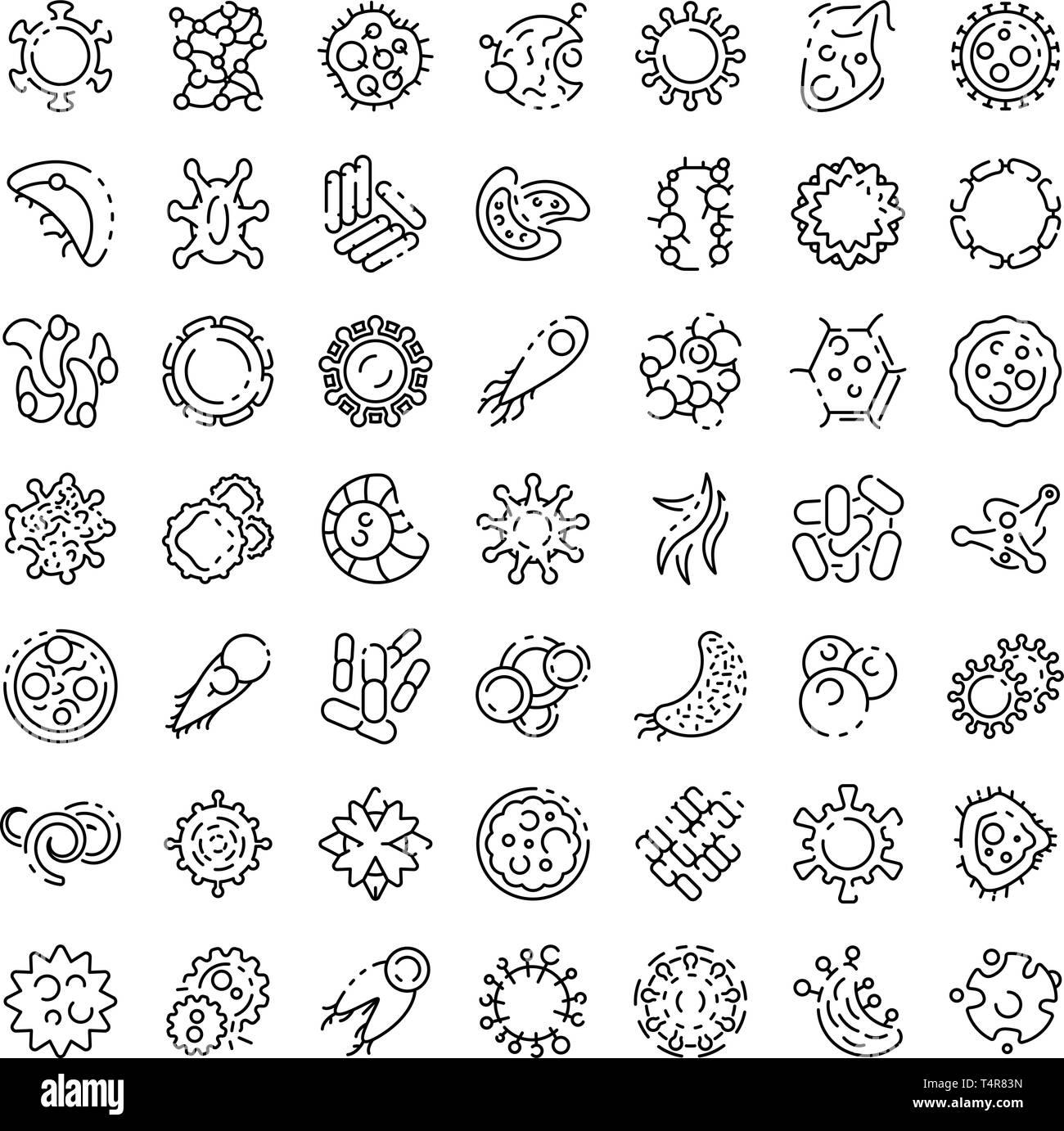 Bacteria icons set, outline style Stock Vector Image & Art - Alamy