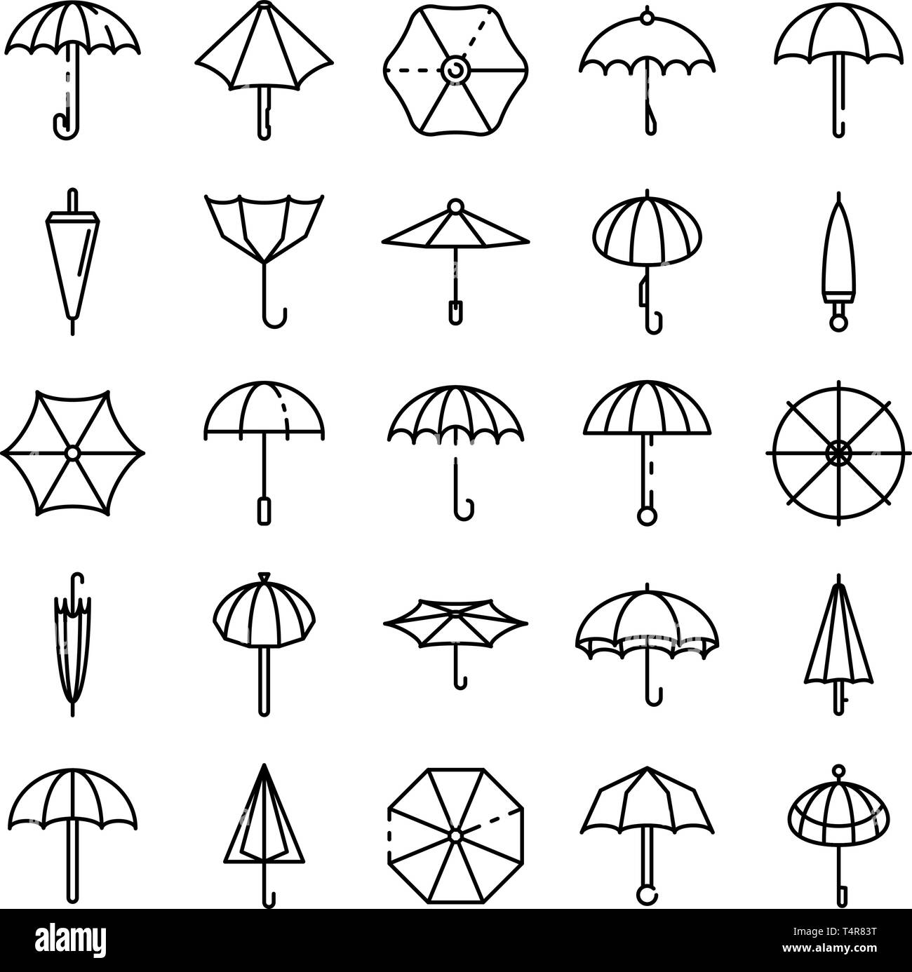 Umbrella icons set, outline style Stock Vector Image & Art - Alamy