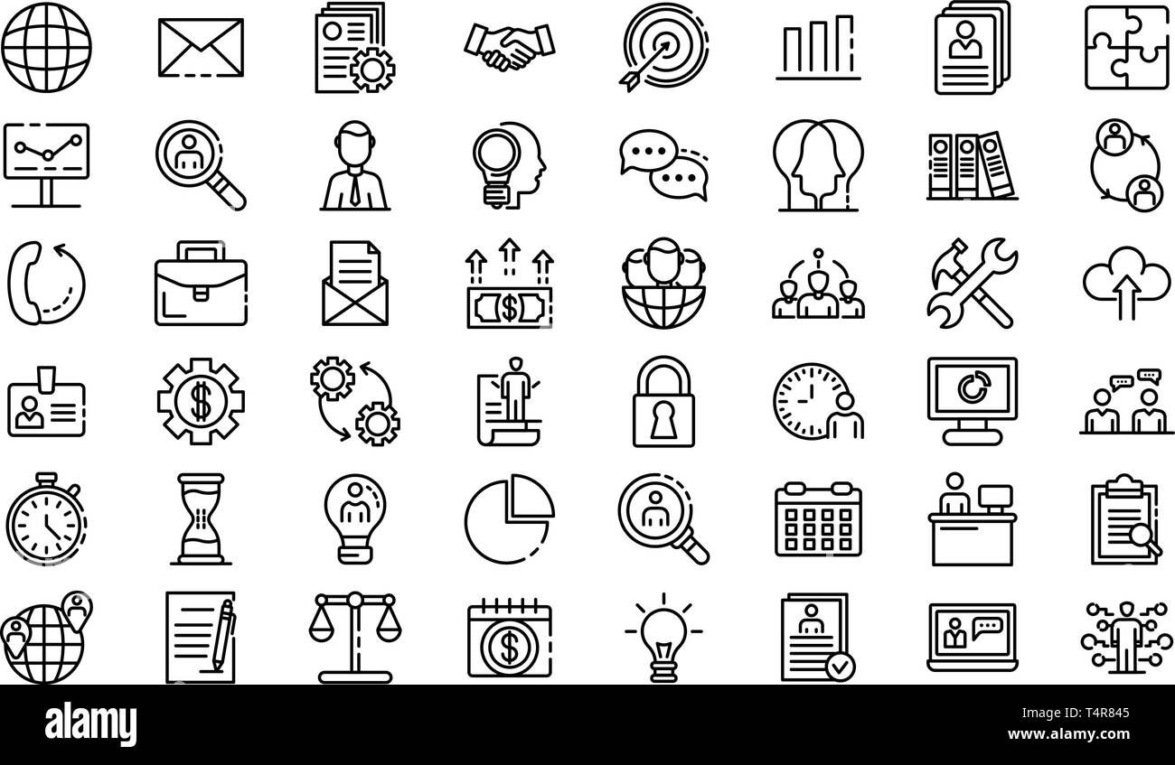 Administrator icons set, outline style Stock Vector Image & Art - Alamy