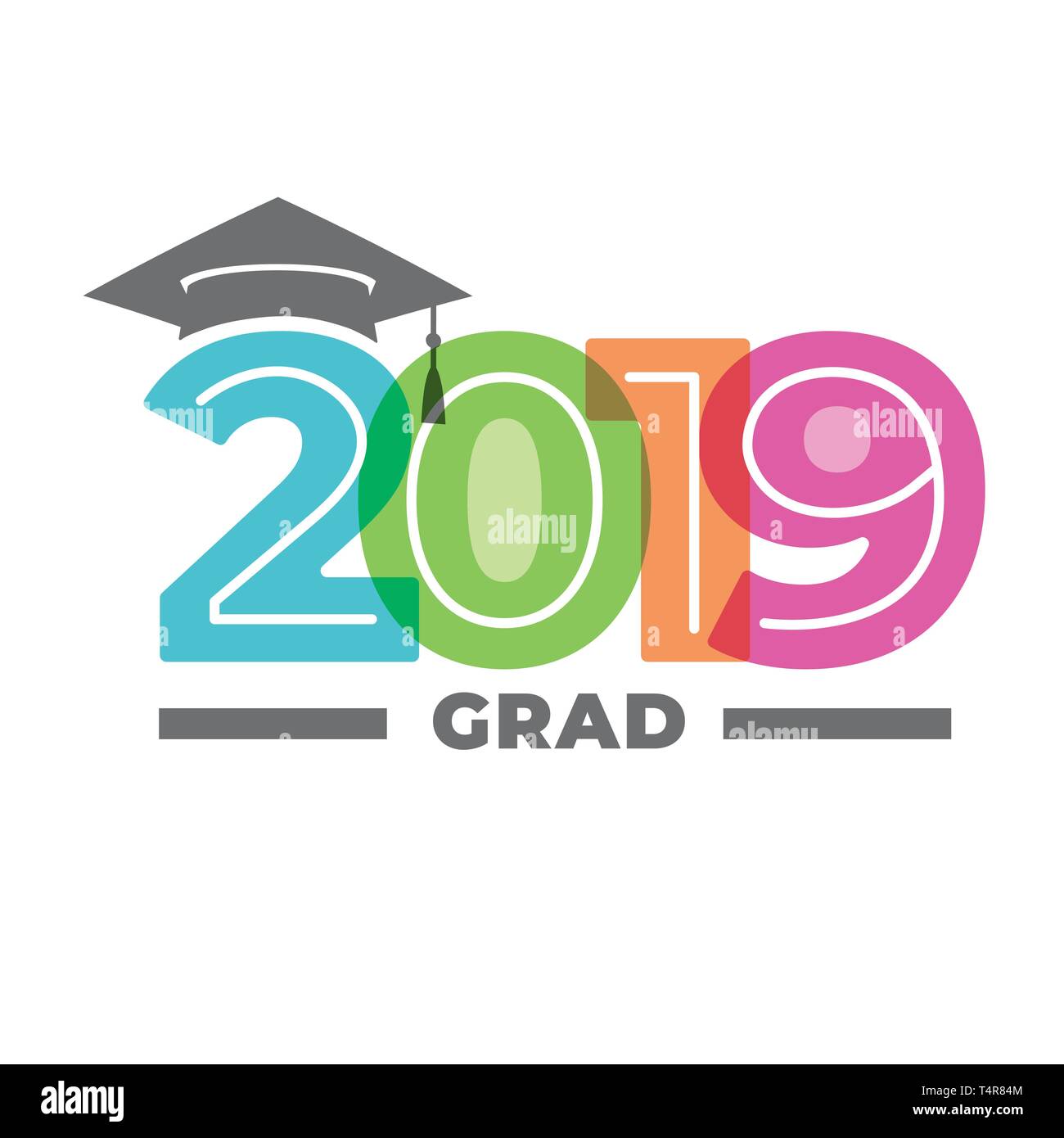 Class of 2019 Congratulations Graduate Typography w Cap Stock Vector ...