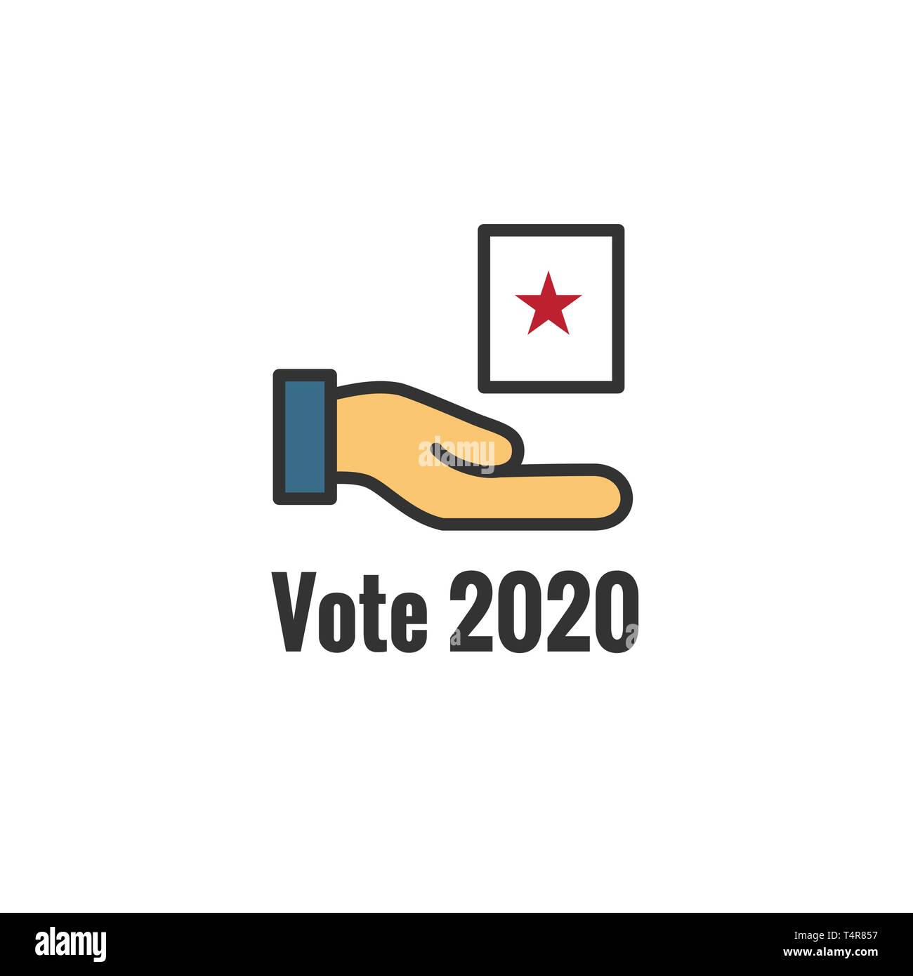 Voting 2020 Icon w Vote, Government, and Patriotic Symbolism and Colors ...
