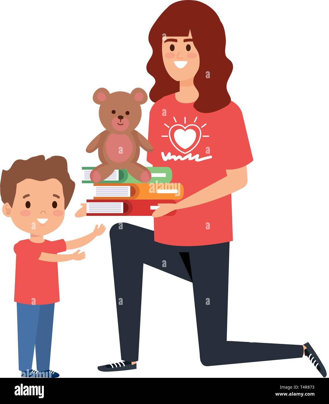 Child donating books Stock Vector Images - Alamy