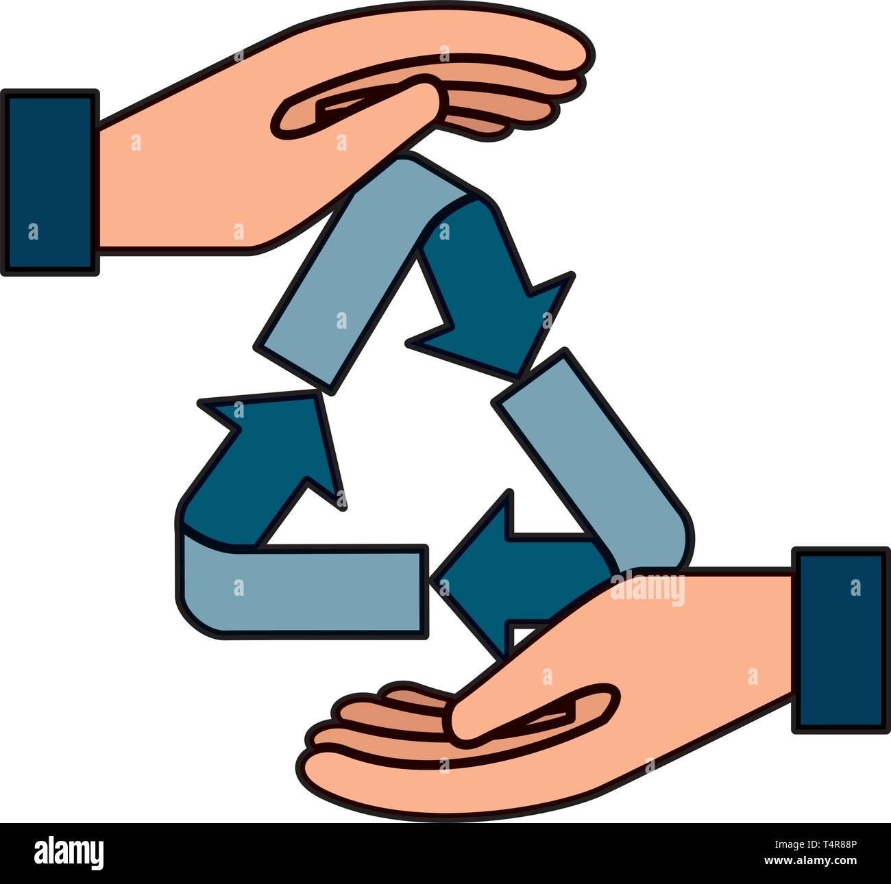 hands with recycle arrows symbol Stock Vector Image & Art - Alamy