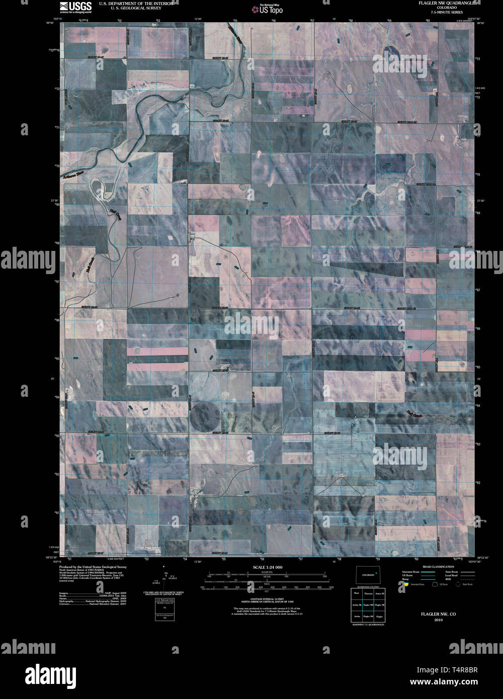 USGS TOPO Map Colorado CO Flagler NW 20100806 TM Inverted Restoration ...