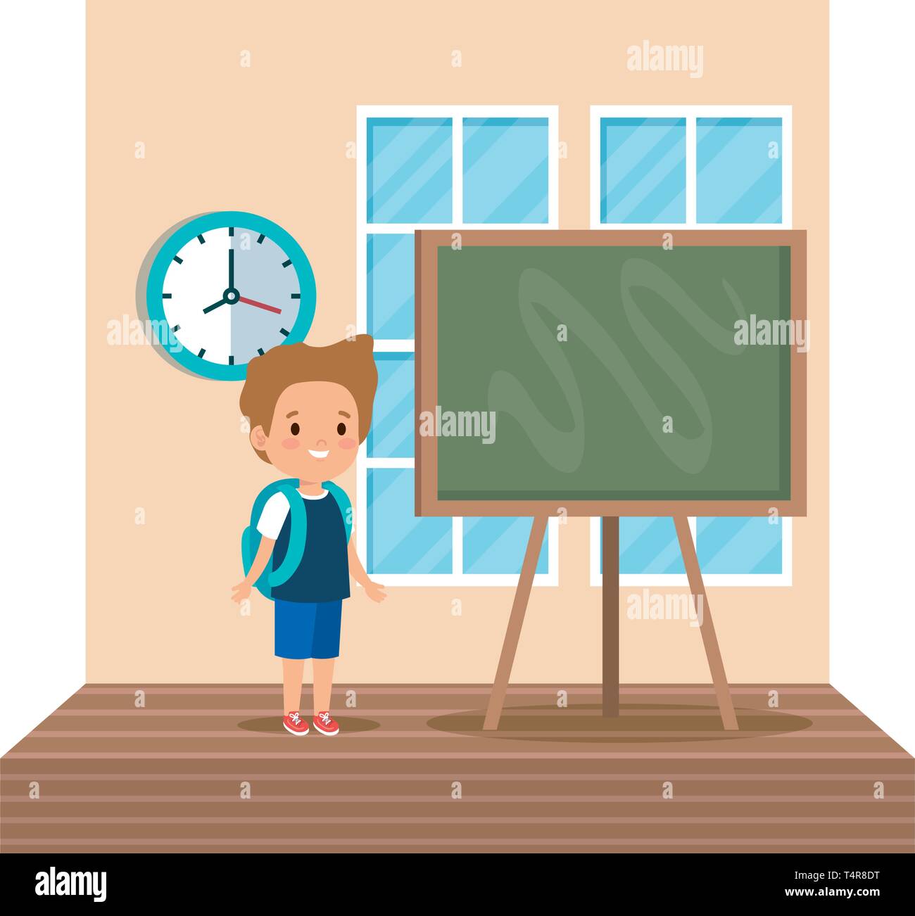 little boy student in the classroom Stock Vector Image & Art - Alamy