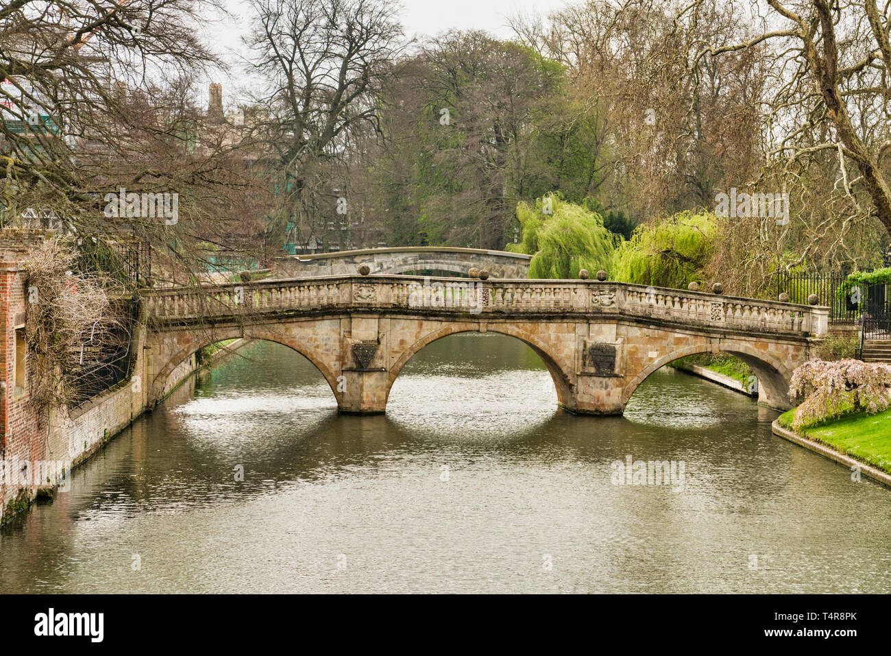 Two bridges over the river Cam, Cambridge ,England on a spring day ...