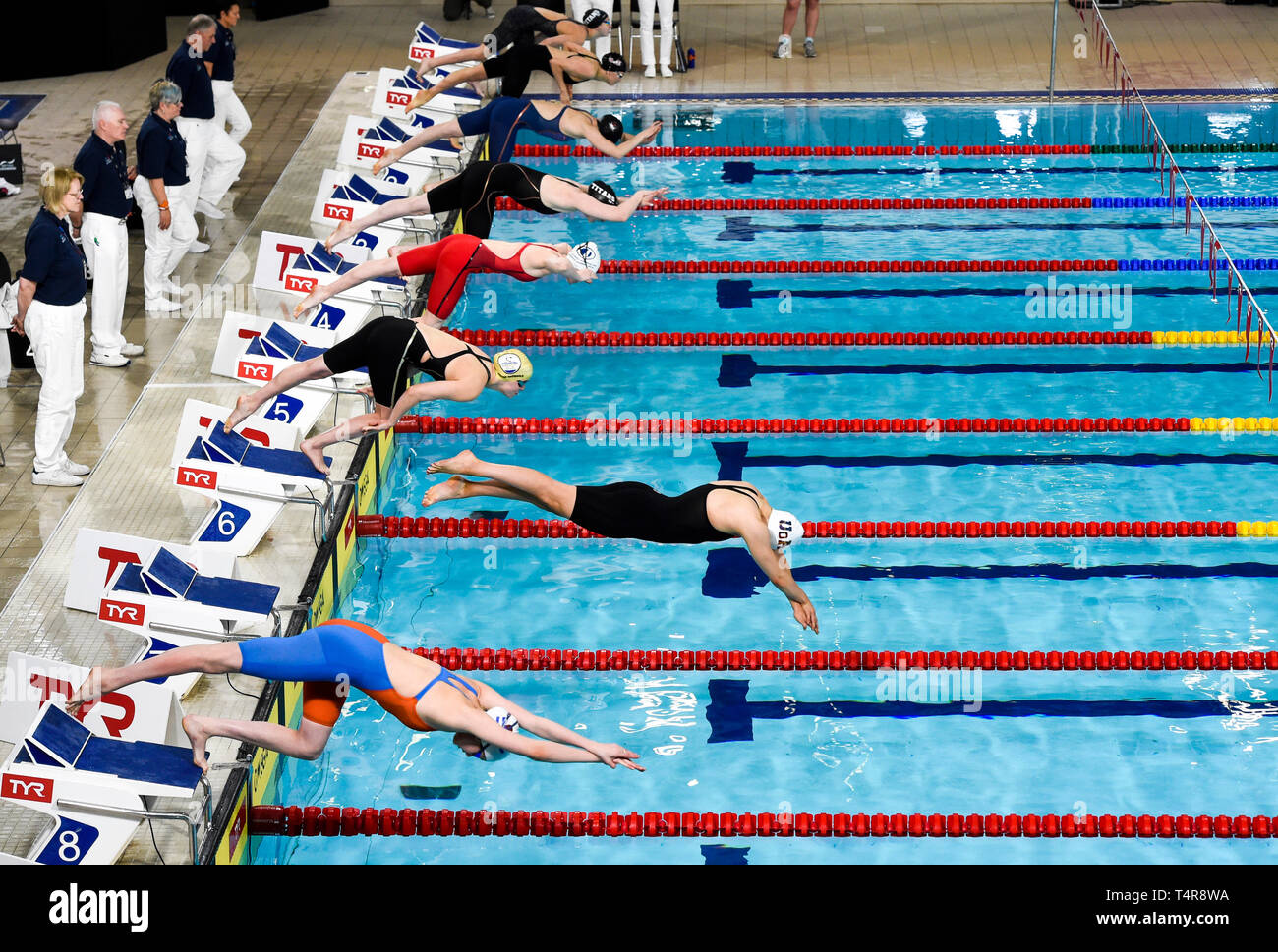 Yasmin Perry gets a flying start in heat 5 of the Women's 50m Freestyle ...