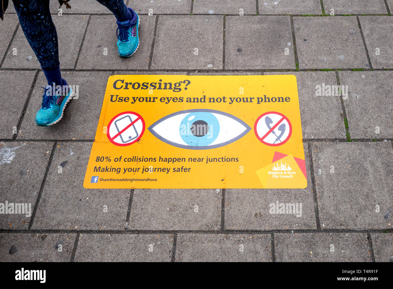A sticker on the streets of Brighton is part of a campaign to encourage ...