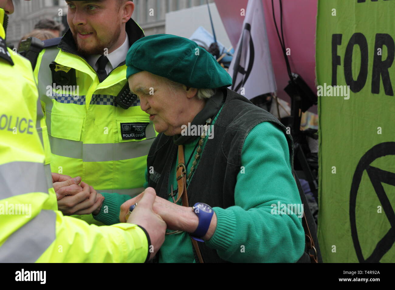 Protesters from climate change group, Extinction Rebellion protest ...