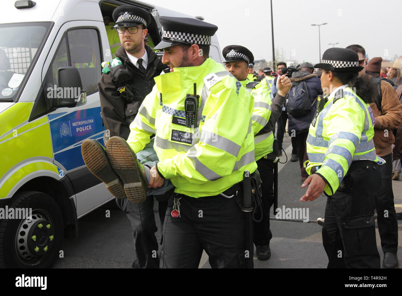 Protesters from climate change group, Extinction Rebellion protest ...