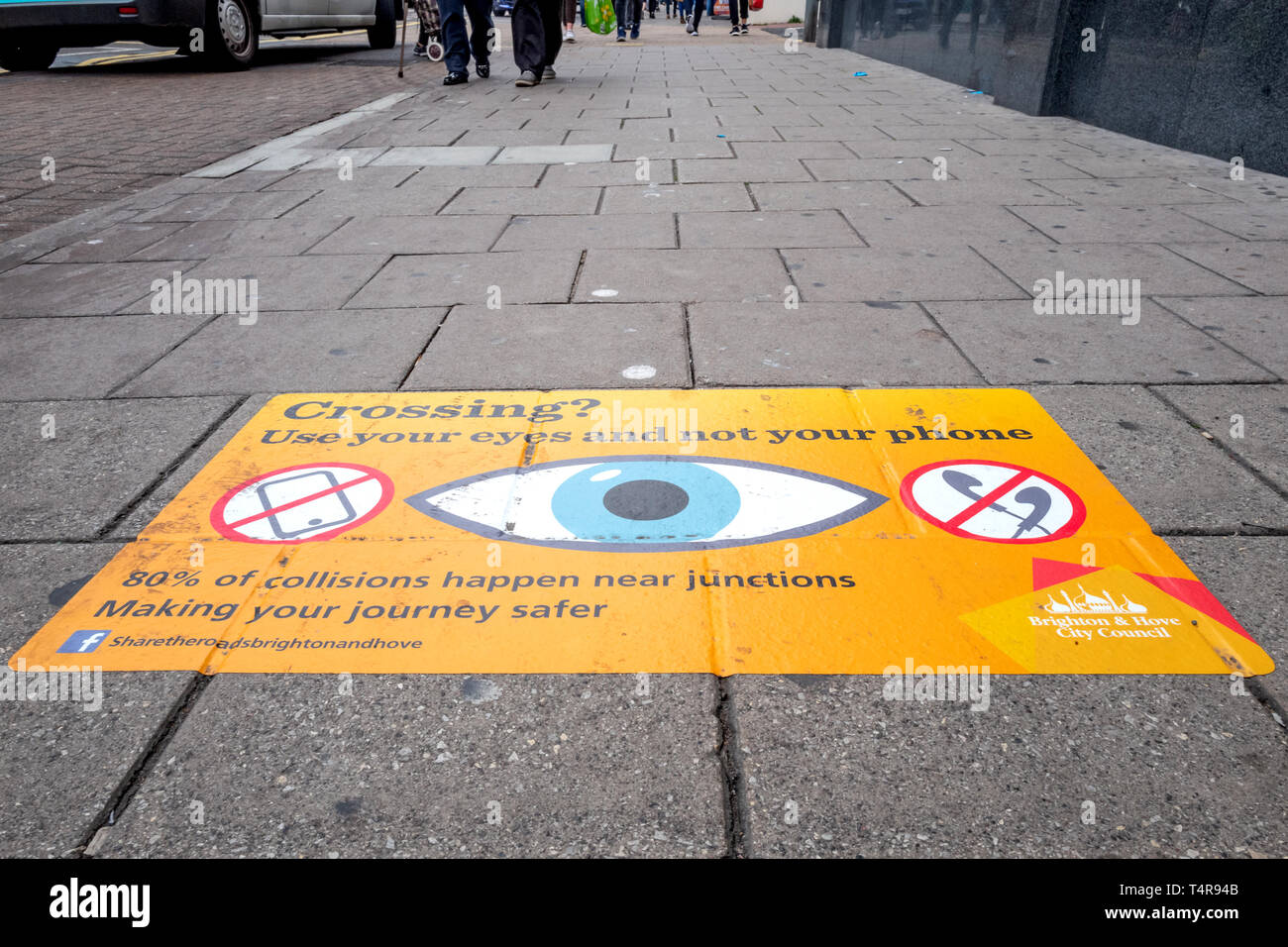 A sticker on the streets of Brighton is part of a campaign to encourage ...