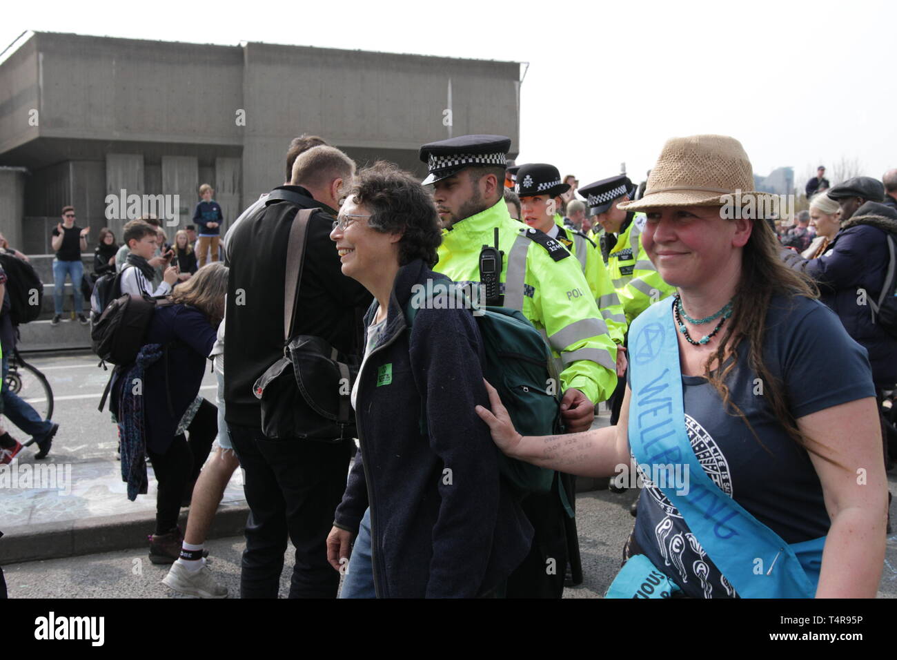 Protesters from climate change group, Extinction Rebellion protest ...