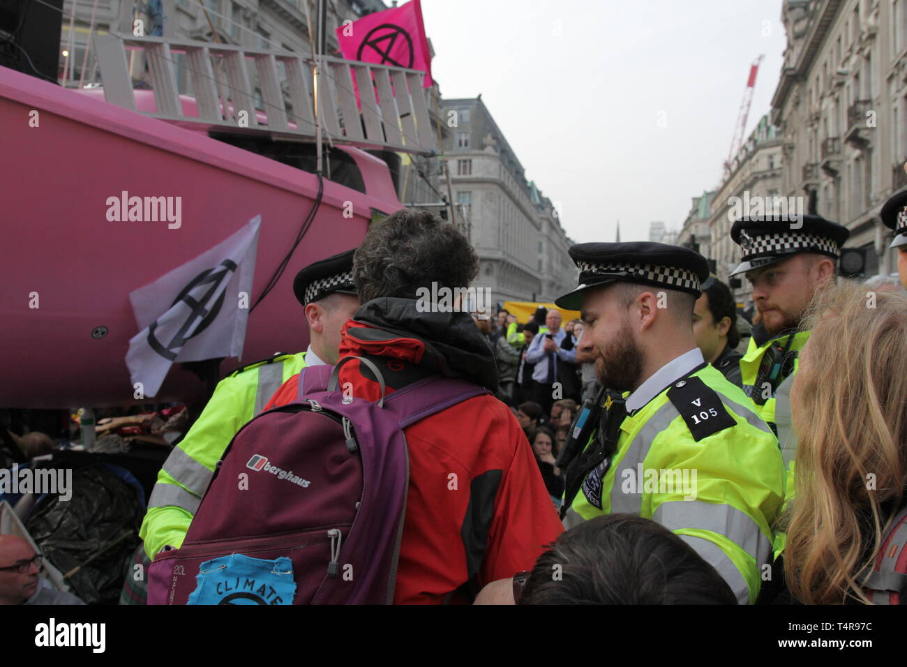 Protesters from climate change group, Extinction Rebellion protest ...