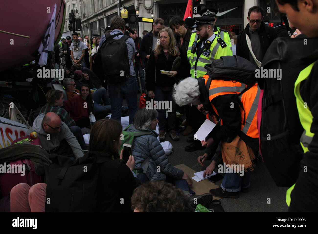 Protesters from climate change group, Extinction Rebellion protest ...