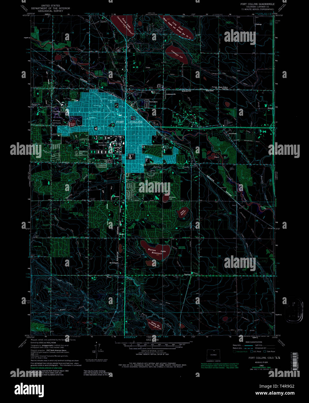Map Of Fort Collins Colorado High Resolution Stock Photography and ...