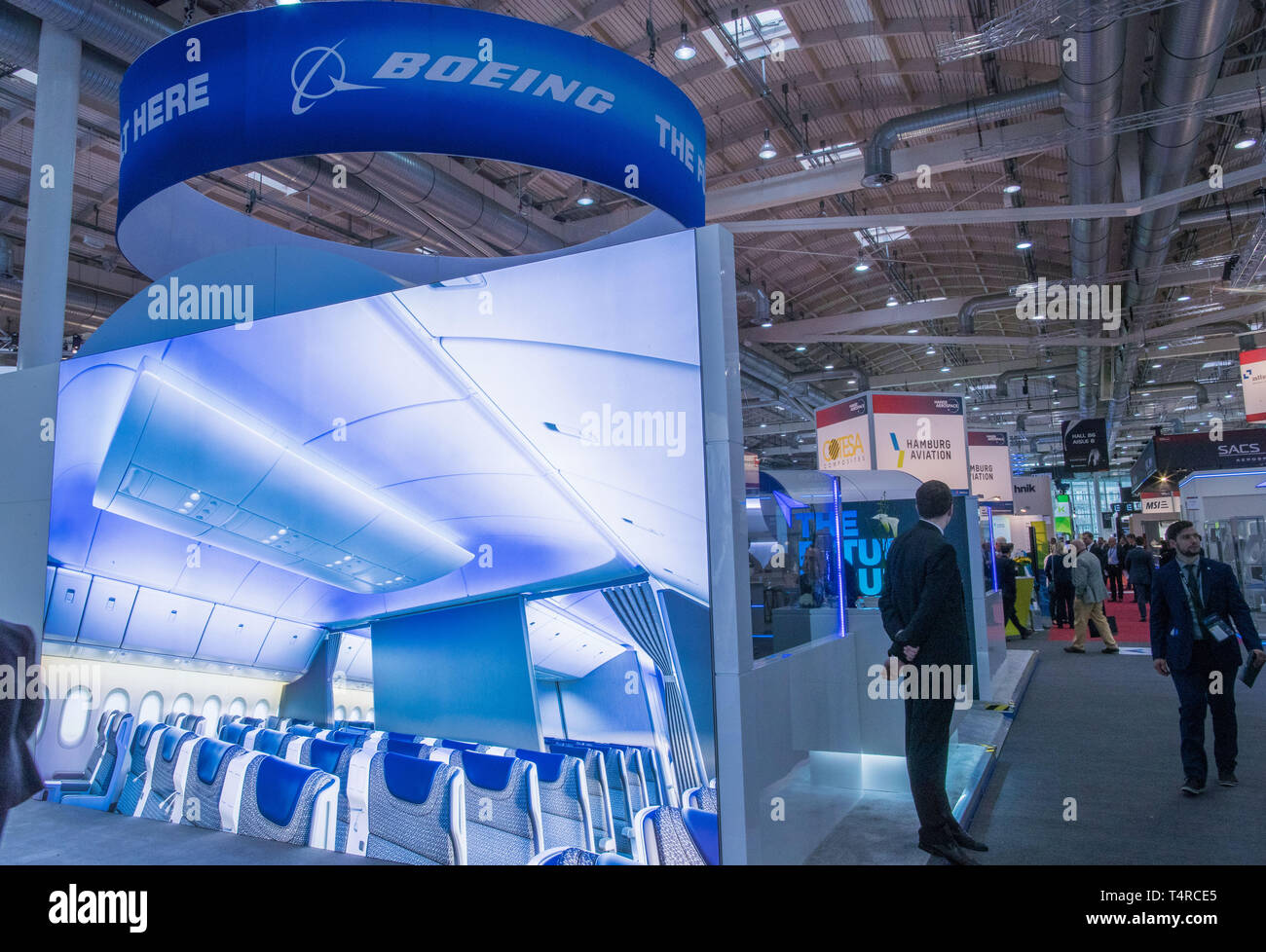 Hamburg, Germany. 03rd Apr, 2019. New cabin systems for the Boeing 737 ...