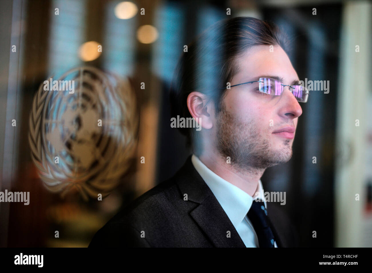 United Nations. 17th Apr, 2019. Oliver Marsh poses for a photo at the ...