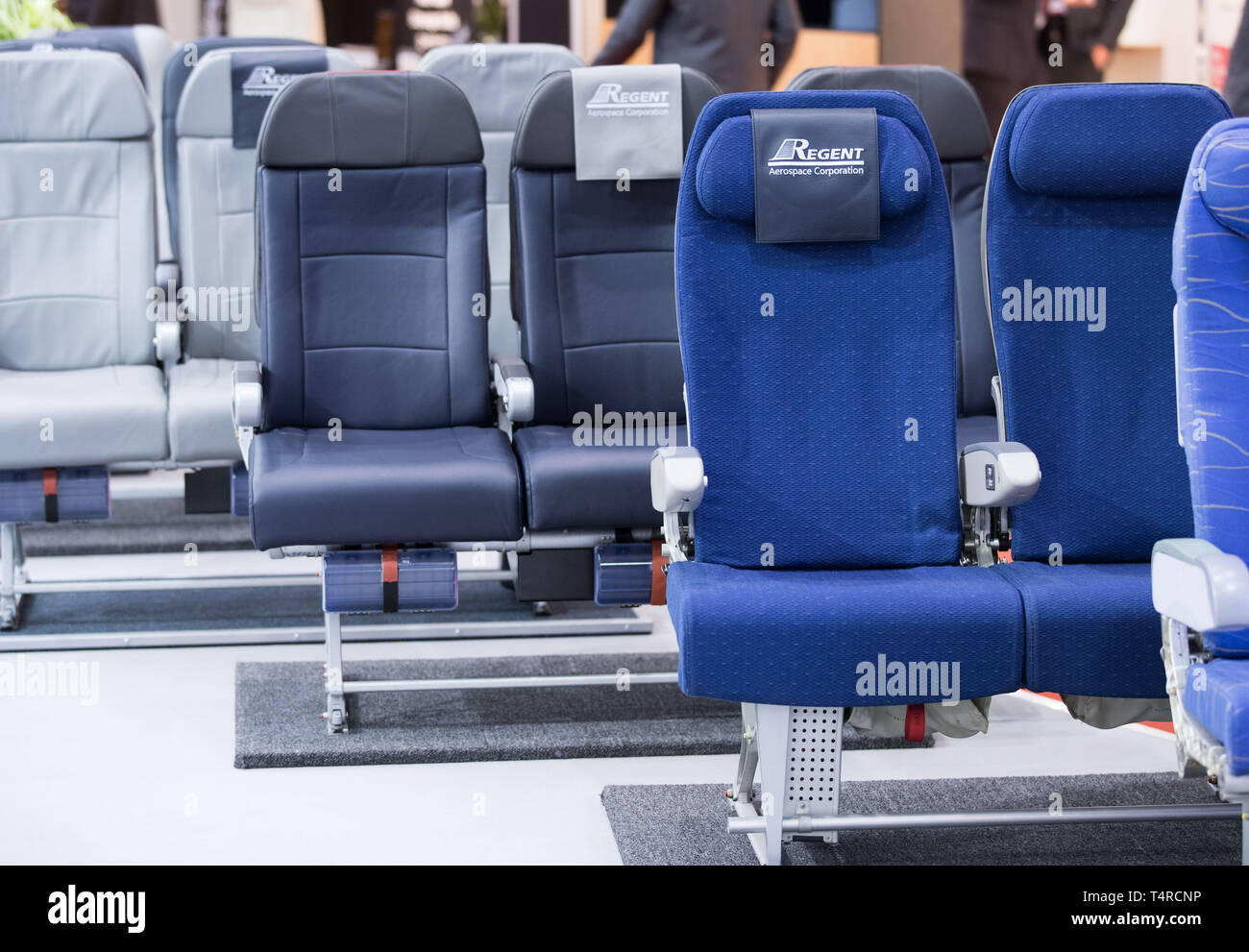 Hamburg, Germany. 03rd Apr, 2019. The booth of the aircraft supplier ...