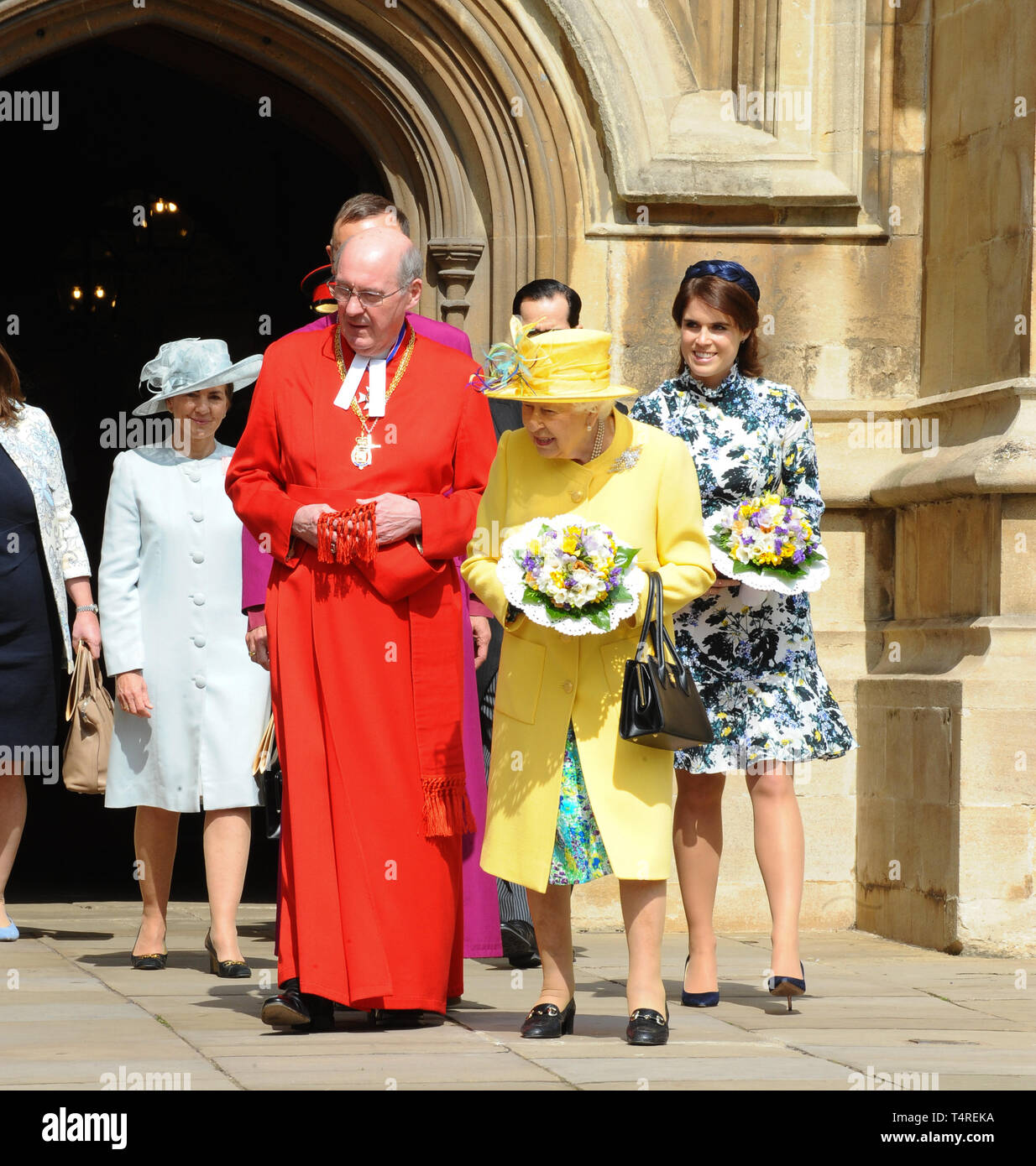 London, UK. 18th Apr, 2019. Her Majesty The Queen, Princess Eugenie are ...