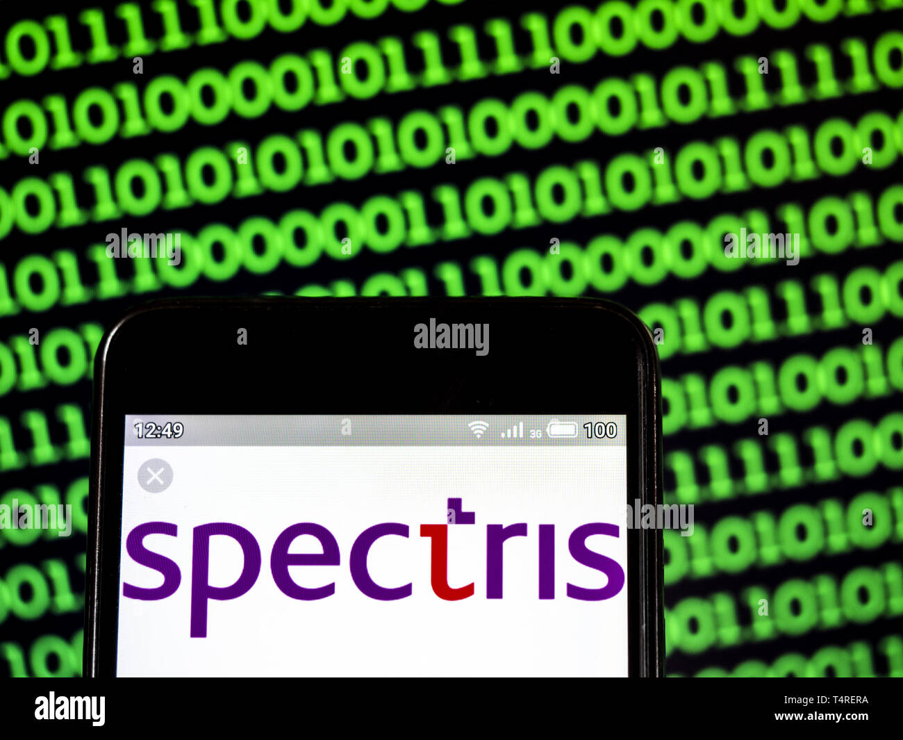 Ukraine. 18th Apr, 2019. In this photo illustration a Spectris plc logo ...