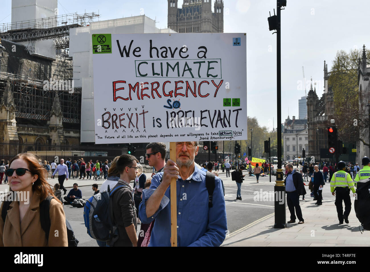 London, UK. 18th Apr 2019. Day 4 - XRExtinction Occupy Parliament in ...