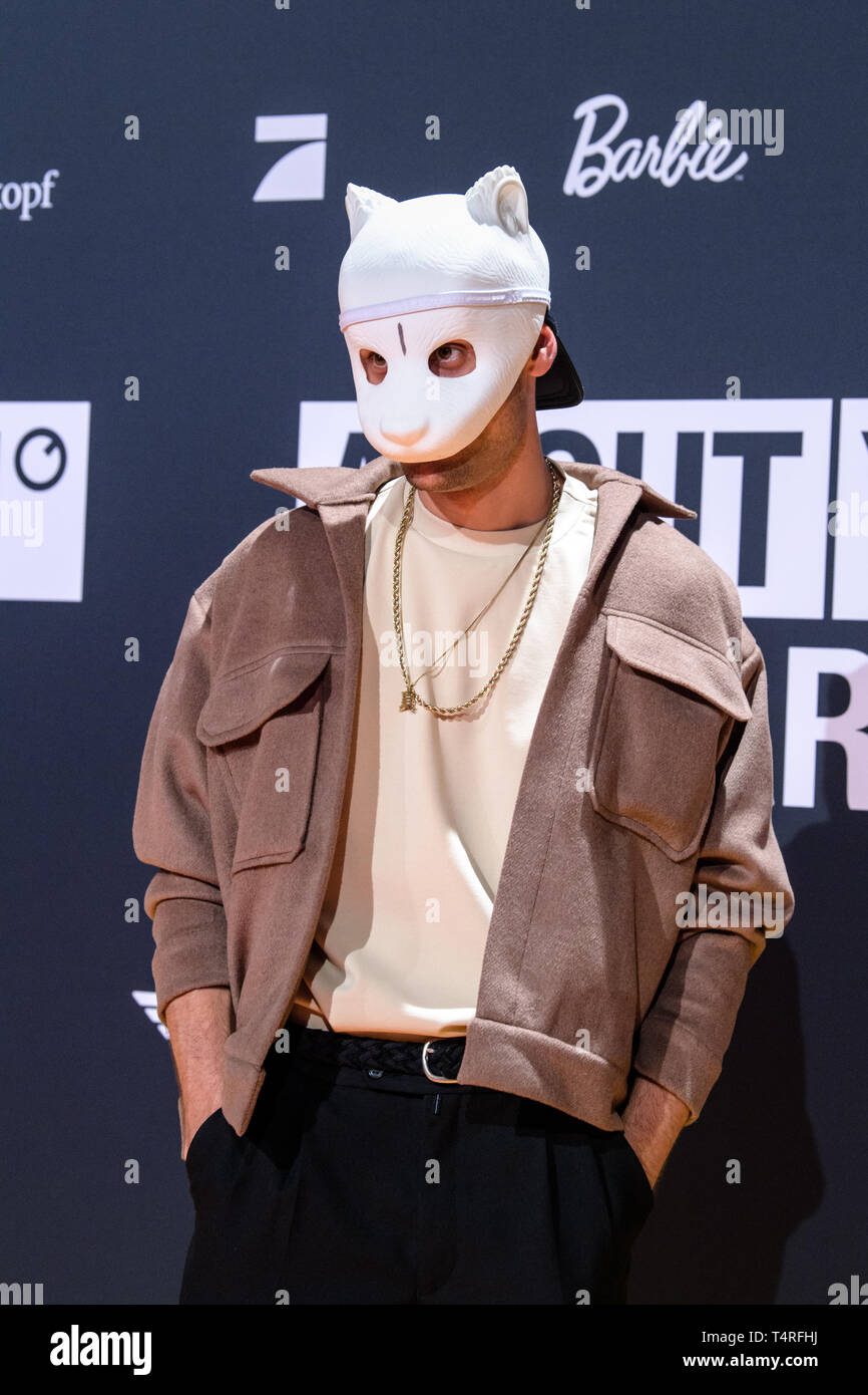 18 April 2019, Bavaria, Grünwald: Carlo Waibel, known as musician Cro ...