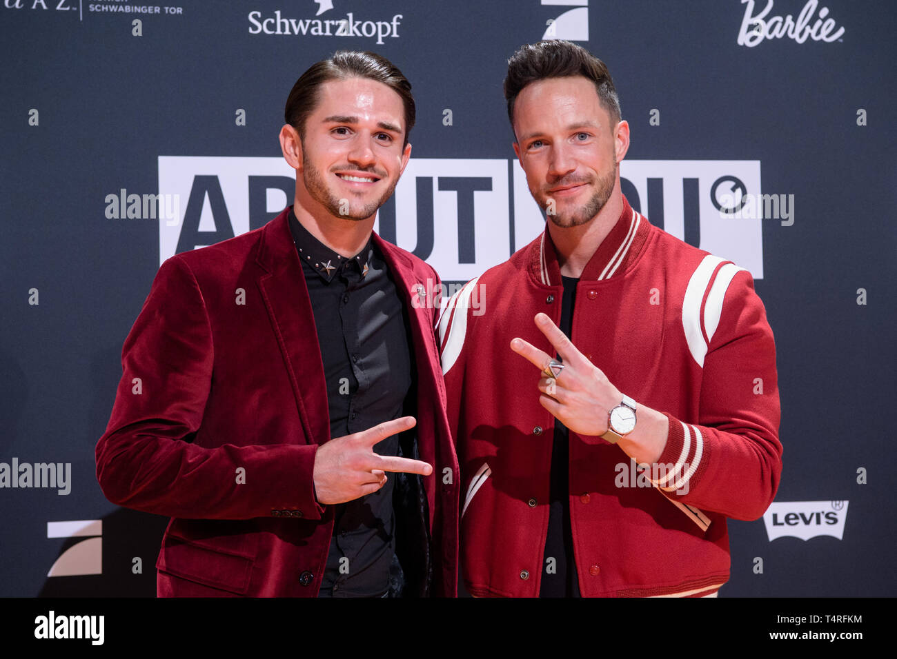 18 April 2019, Bavaria, Grünwald: Daniel Abt, racing driver (l), and ...