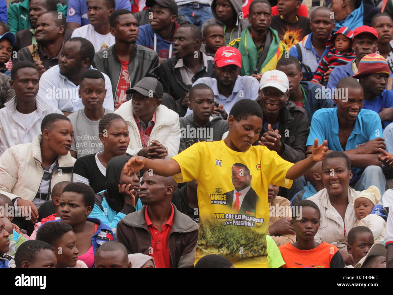 Harare, Zimbabwe. 18th Apr, 2019. People attend the Independence Day ...