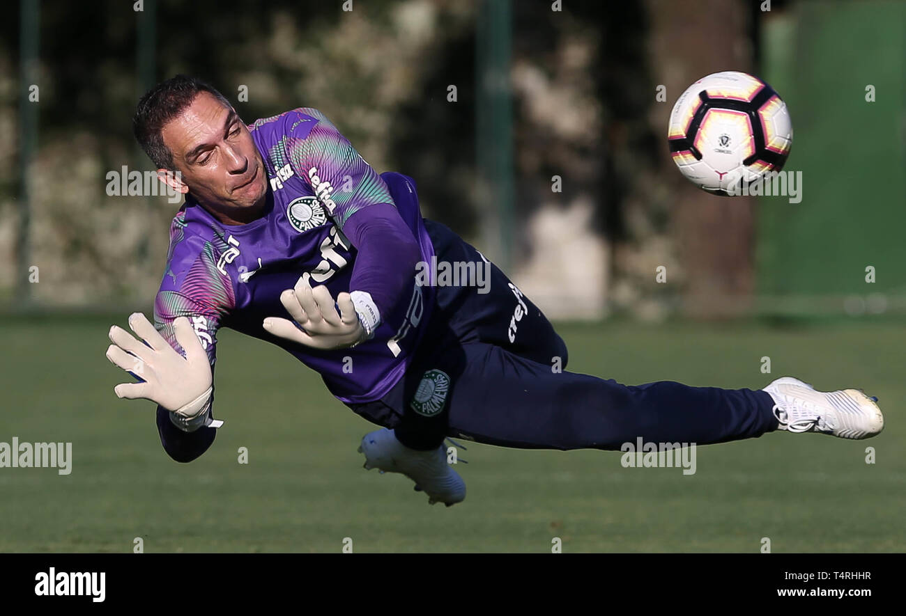 SÃO PAULO, SP - 18.04.2019: TREINO DO PALMEIRAS - Goalkeeper Fernando ...