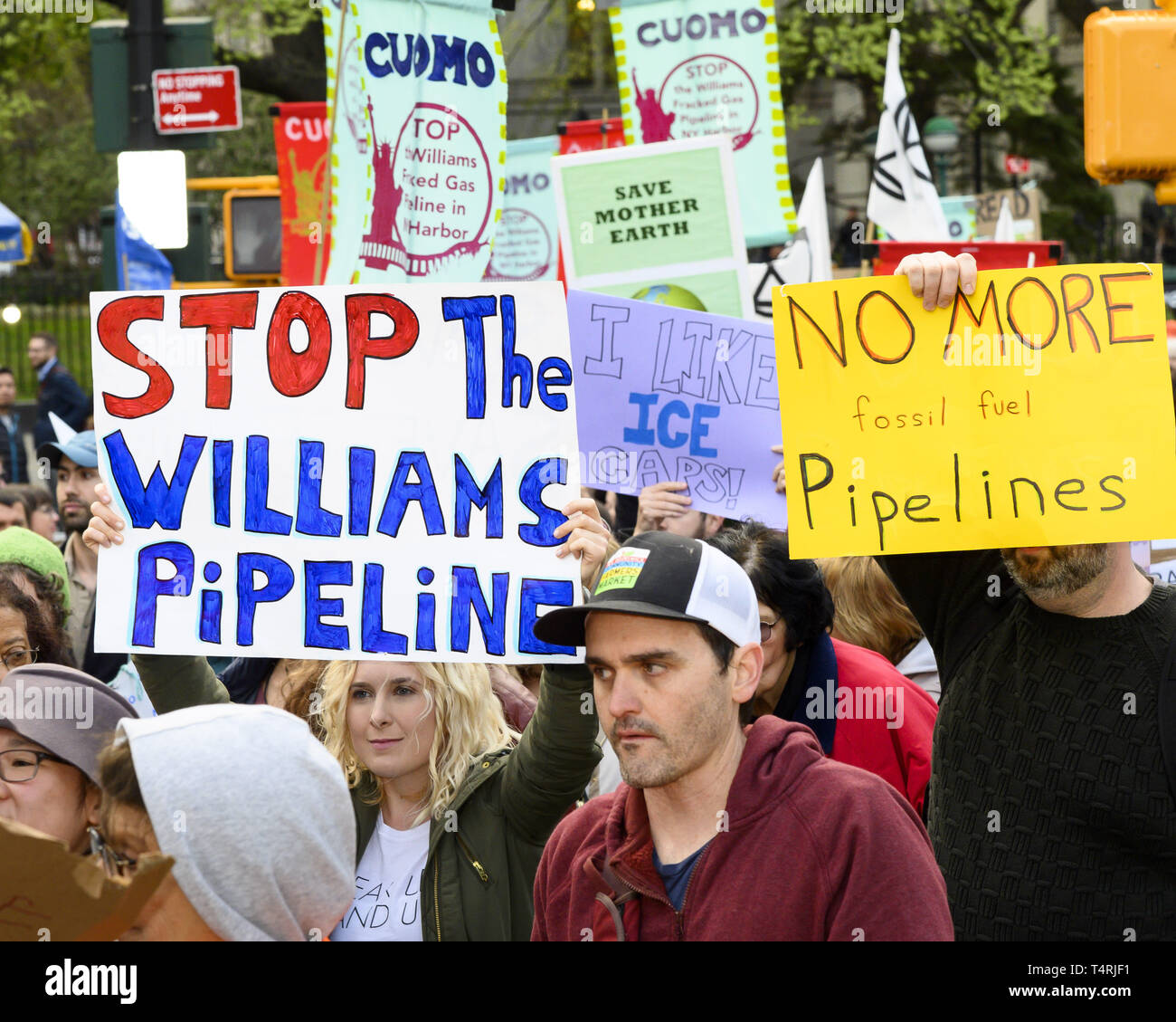 New York, NY, USA. 18th Apr, 2019. Protest to stop construction of the ...